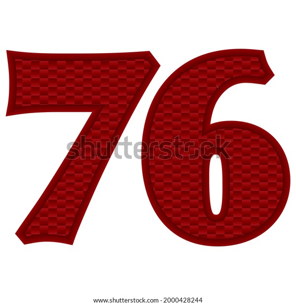 Number Seventy Six Vector Illustration Red Stock Vector (Royalty Free ...