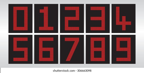 Led Display Numbers Stock Vector (Royalty Free) 160250468 | Shutterstock