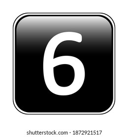 Number Six Button On White Background Stock Vector (Royalty Free ...
