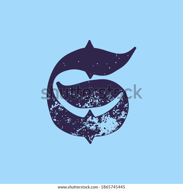 Number Six Calligraphy Logo Horror Style Stock Vector (Royalty Free ...