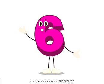 Number Six Cartoon Vector Image Stock Vector (Royalty Free) 781402714