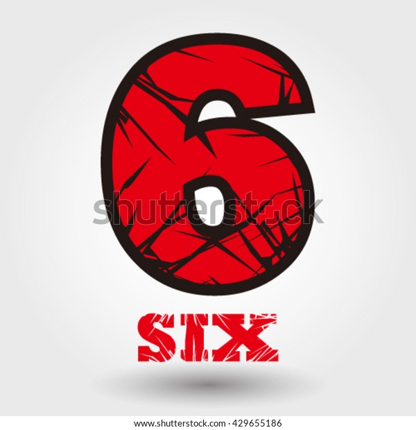 Number Six Cracked Vector Illustration: เวกเตอร์สต็อก (ปลอดค่าลิขสิทธิ์ ...