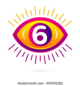 Number Six Eye Icon On White Stock Vector (Royalty Free) 455935282 ...