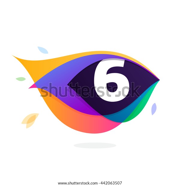 Number Six Logo Peacock Feather Icon Stock Vector (Royalty Free ...