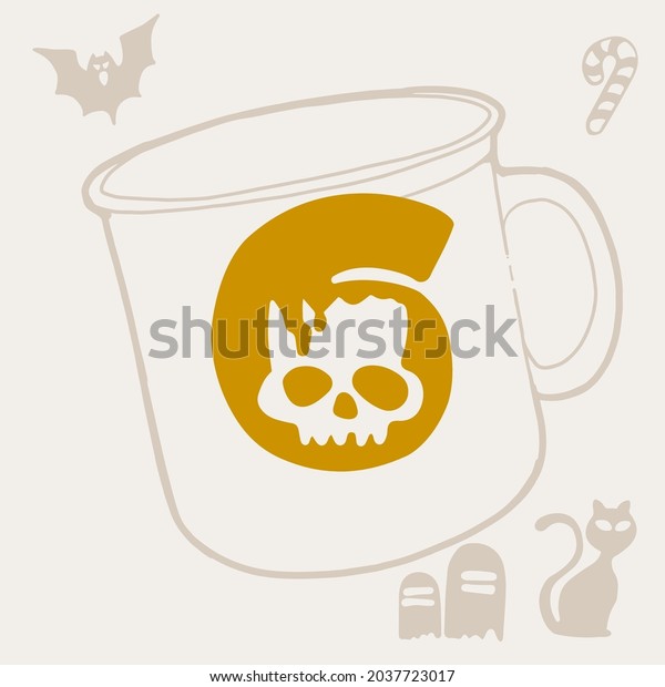Number Six Logo Skull Vector Template Stock Vector (Royalty Free ...