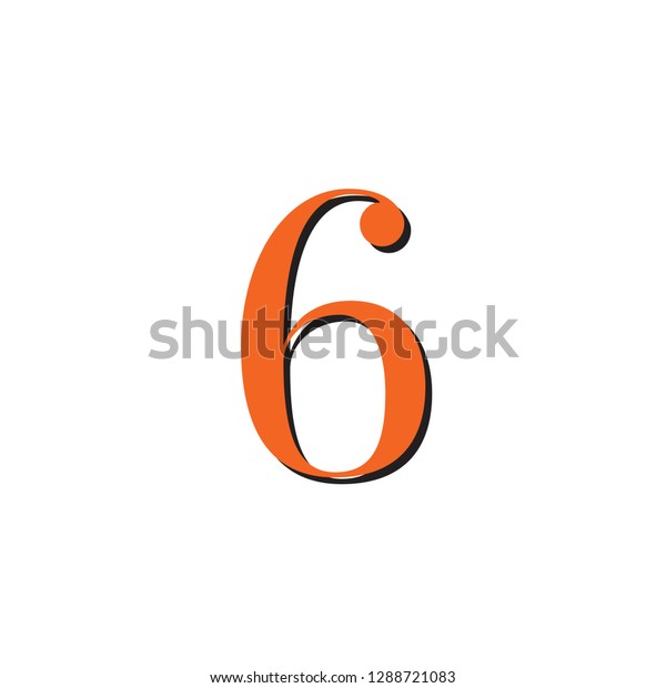 Number Six Orange Stock Vector (Royalty Free) 1288721083 | Shutterstock