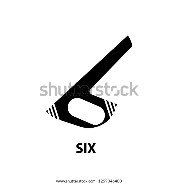 Number Six Shaped Black Numbers Mathematical Stock Vector (Royalty Free ...