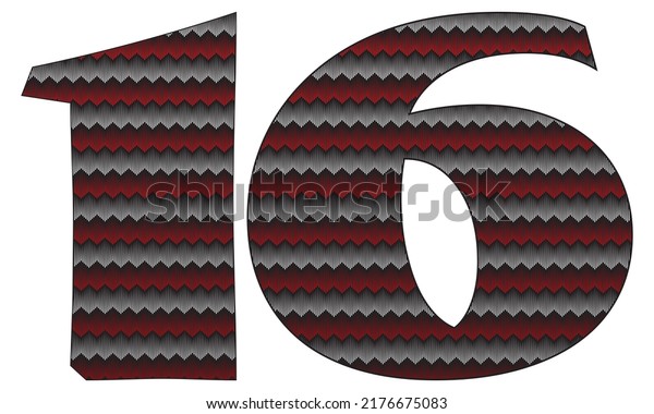 Number Sixteen Jersey Pattern Vector Illustration Stock Vector (Royalty ...