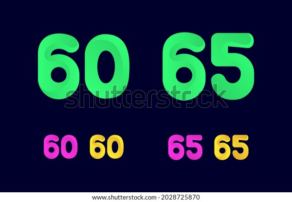 Number Sixty 60 Sixty Five 65 Stock Vector (Royalty Free) 2028725870 ...