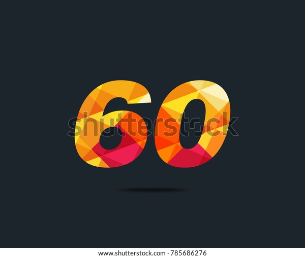 Number Sixty 60 Logo Icon Filled Stock Vector (Royalty Free) 785686276