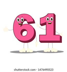 Number Sixty One Cartoon Vector Image Stock Vector (Royalty Free ...