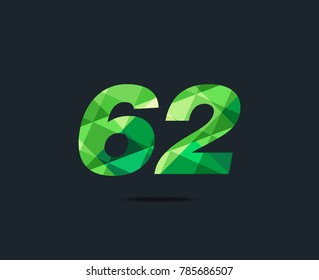 Number Sixty Two 62 Logo Icon Stock Vector (Royalty Free) 785686507