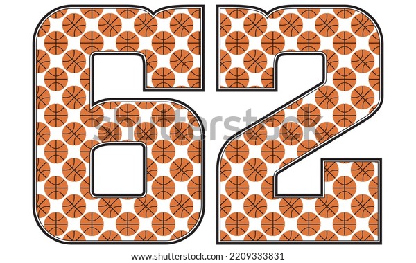 Number Sixty Two Basketball Ball Pattern Stock Vector (Royalty Free ...
