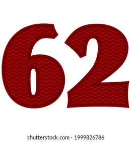Number Sixty Two Vector Illustration Red Stock Vector (Royalty Free ...