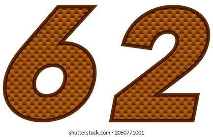 Number Sixty Two Vector Illustration Orange Stock Vector (Royalty Free ...