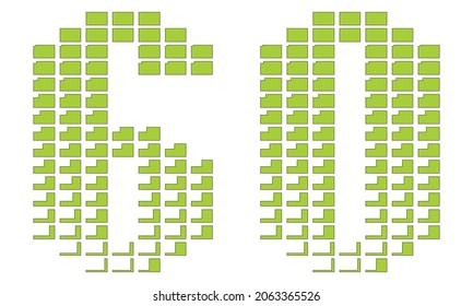 Number Sixty Vector Illustration Green Number Stock Vector (Royalty ...
