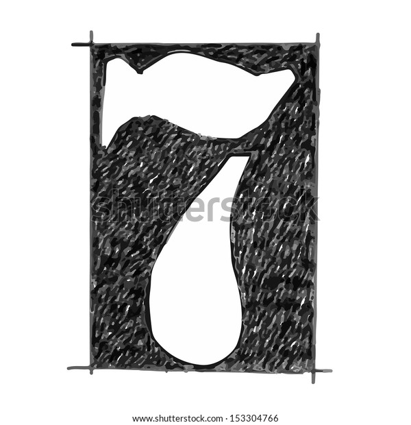 Number Sketchbook Blackbackground Vector Eps10 Stock Vector (Royalty ...