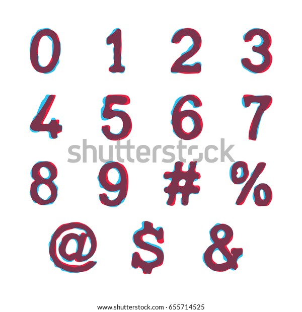 Number Special Character Set Font Vector Stock Vector (Royalty Free ...