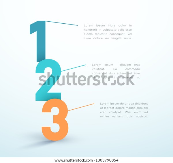 Number Steps 1 2 3 Infographic Stock Vector (Royalty Free) 1303790854