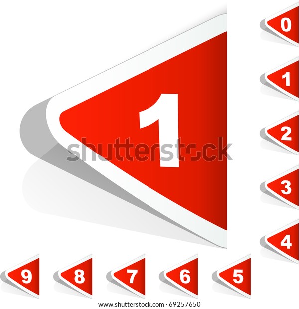 Number Sticker Set 123456789 Vector Graphic Stock Vector (Royalty Free ...