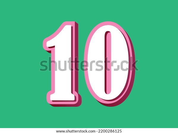 Number Ten 3d Number Pink Figures Stock Vector (Royalty Free ...