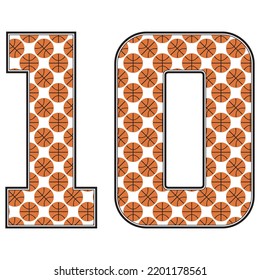 Number Ten Basketball Ball Pattern Vector Stock Vector (Royalty Free ...