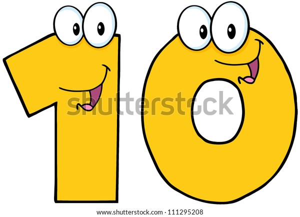Number Ten Cartoon Character Stock Vector (Royalty Free) 111295208