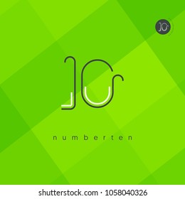 10 Letter Number Logo Icon Vector Stock Vector (Royalty Free) 1075646456