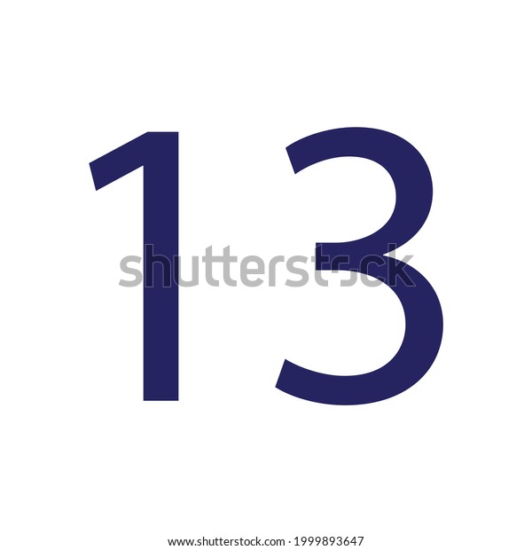 Number Thirteen Simple Clip Art Vector Stock Vector (Royalty Free ...
