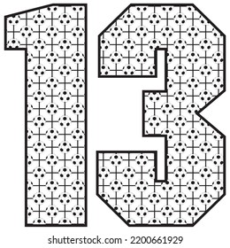 Number Thirteen Soccer Ball Pattern Vector Stock Vector (Royalty Free ...