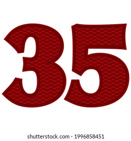 Number Thirty Five Vector Illustration Red Stock Vector (Royalty Free ...