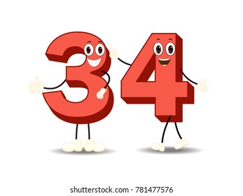 Number Thirty Forty Cartoon Vector Image Stock Vector (Royalty Free ...