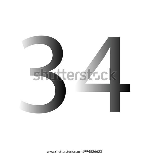 Number Thirty Four Simple Clip Art Stock Vector (Royalty Free ...