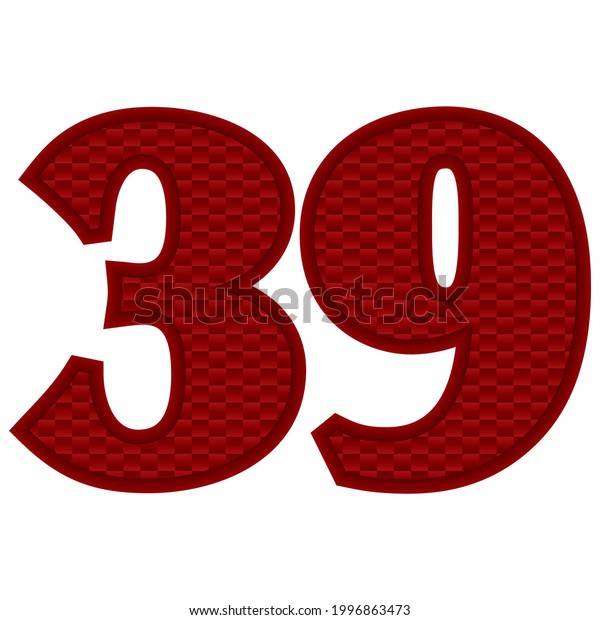 Number Thirty Nine Vector Illustration Red Stock Vector (Royalty Free ...