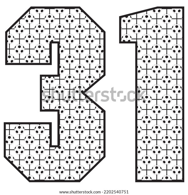 Number Thirty One Soccer Ball Pattern Stock Vector (Royalty Free ...