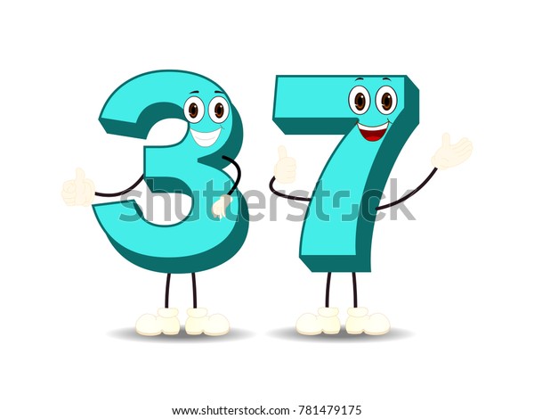 Number Thirty Seven Cartoon Vector Image Stock Vector (Royalty Free ...