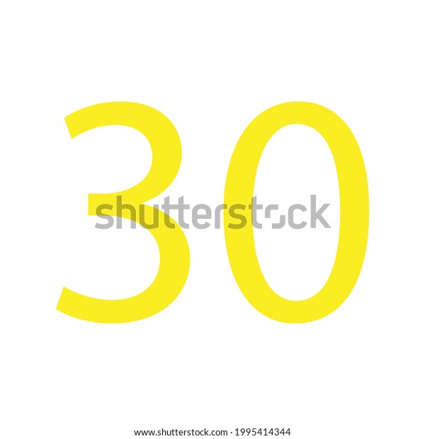 Number Thirty Simple Clip Art Vector Stock Vector (Royalty Free ...