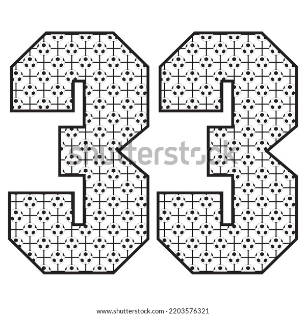 Number Thirty Three Soccer Ball Pattern Stock Vector (Royalty Free ...