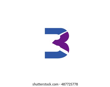 Number Three 3 Logo Symbol Design Stock Vector (Royalty Free) 487725778 ...