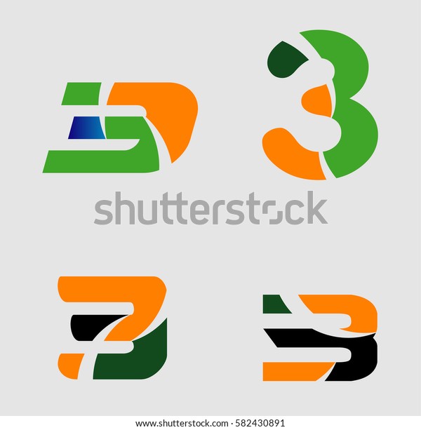 Number Three 3 Logo Symbol Design Stock Vector (Royalty Free) 582430891 ...