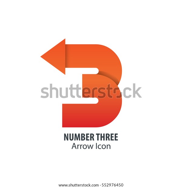 Number Three Arrow Icon Logo Stock Vector (Royalty Free) 552976450 ...