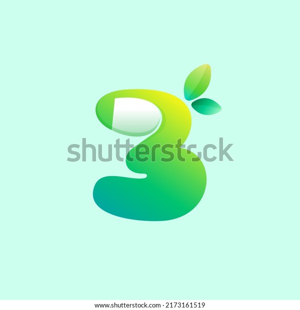 Number Three Eco Logo Curled Corner Stock Vector (Royalty Free ...