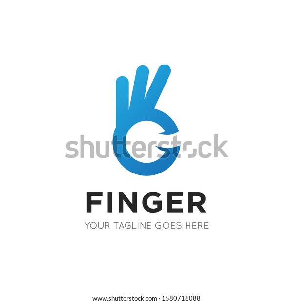 Number Three Finger Logo Ok Logo Stock Vector (Royalty Free) 1580718088