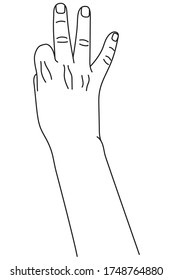 Number Three Hand Gesture Concept Finger Stock Vector (Royalty Free ...