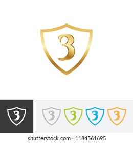 Number Three Logo Icon Design Template Stock Vector (Royalty Free ...