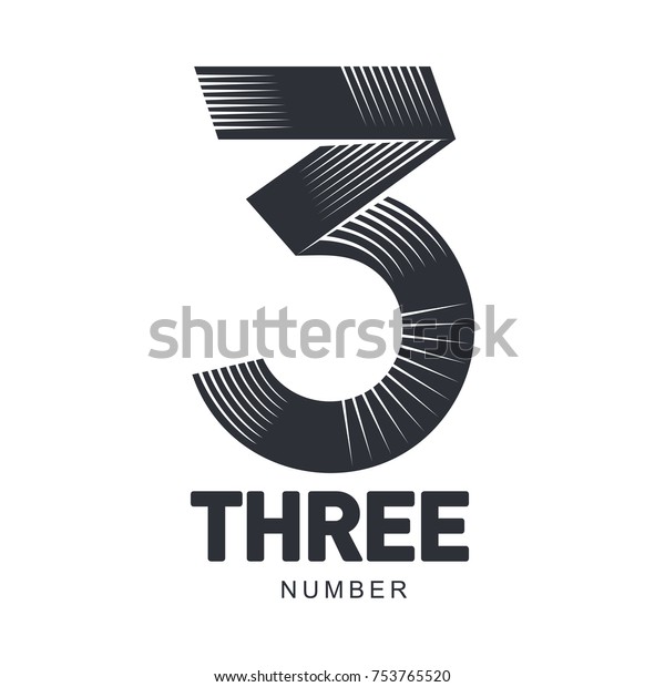 Number Three Logo Templates Black White Stock Vector (Royalty Free ...
