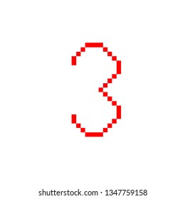 Number Three Pixel Stock Vector (Royalty Free) 1347759158 | Shutterstock