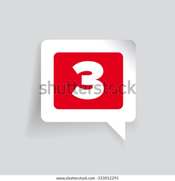 Number Three Vector Label Red Stock Vector (Royalty Free) 333052295 ...