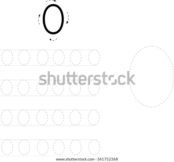 Number Tracing Worksheet Zero 0 Stock Vector (Royalty Free) 361752368 ...