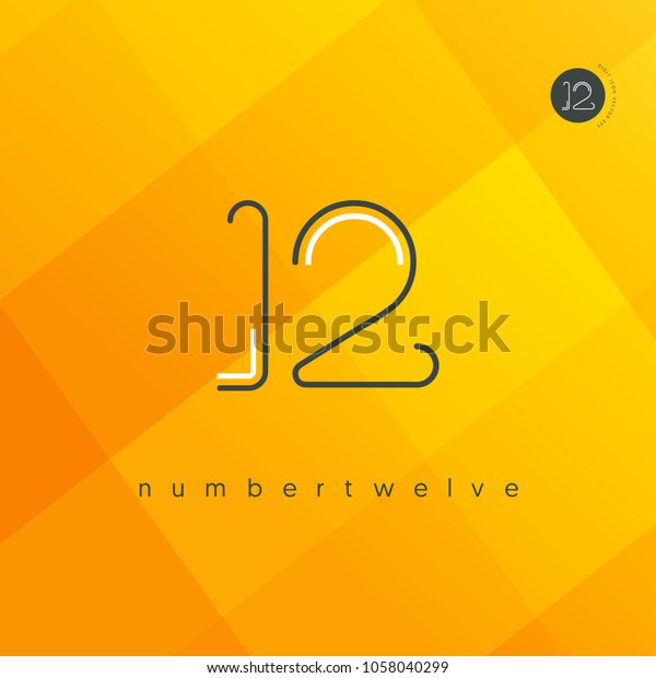 Number Twelve Digit 12 Logo Icon Stock Vector (Royalty Free) 1058040299 ...